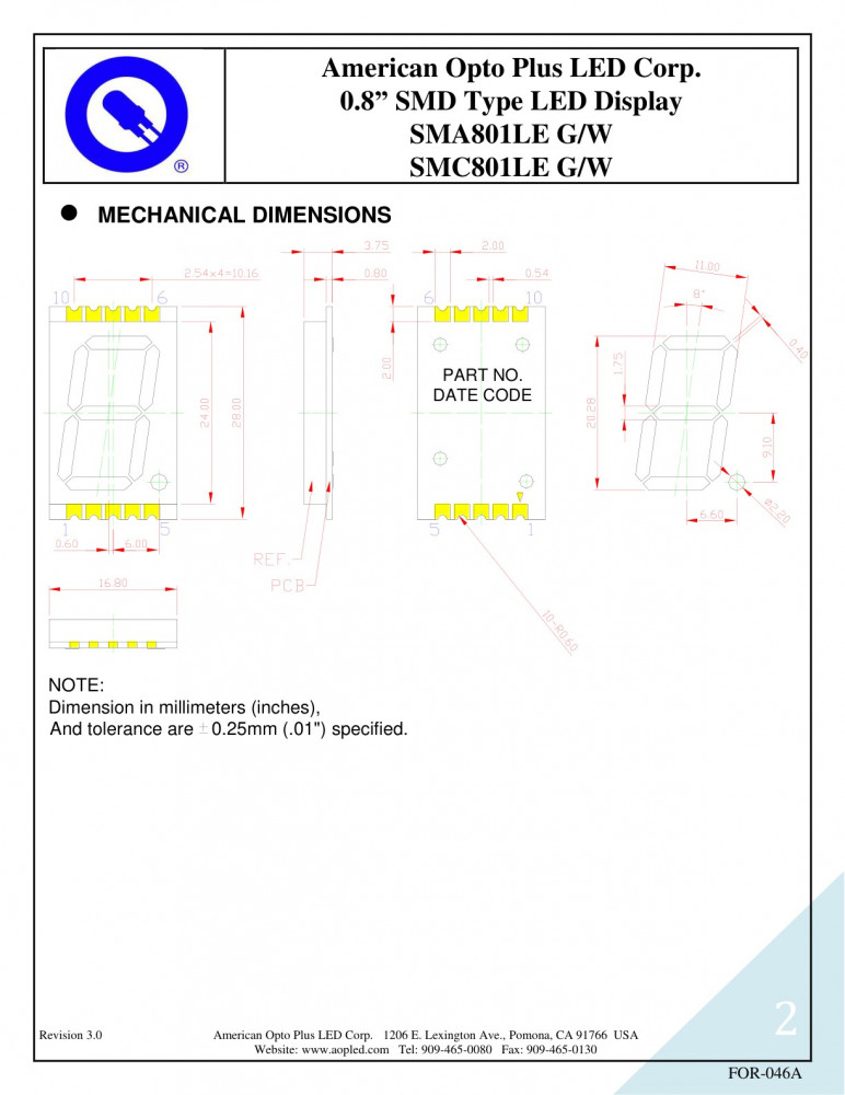 SMA801LE datasheet page 2