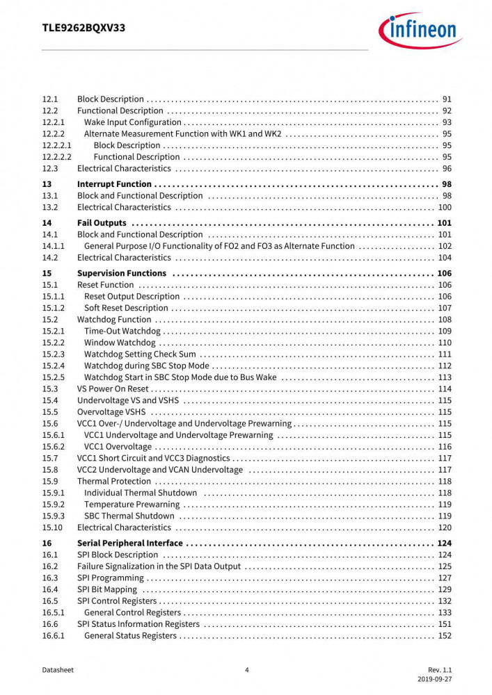 TLE9262BQXV33 datasheet page 4