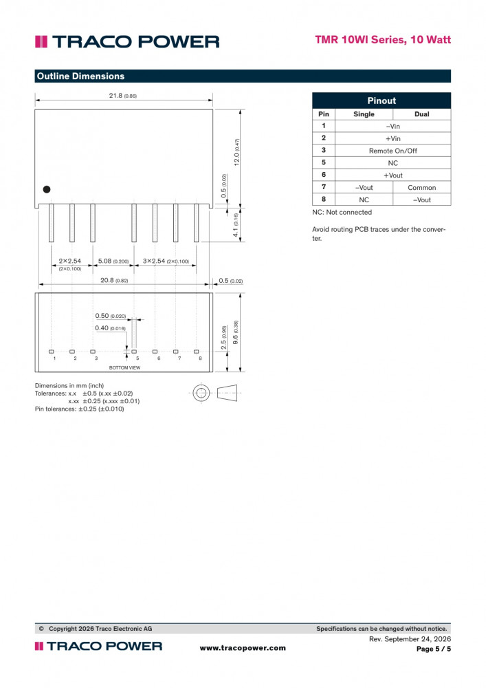 TMR 10-2411WI technical document preview, page 5
