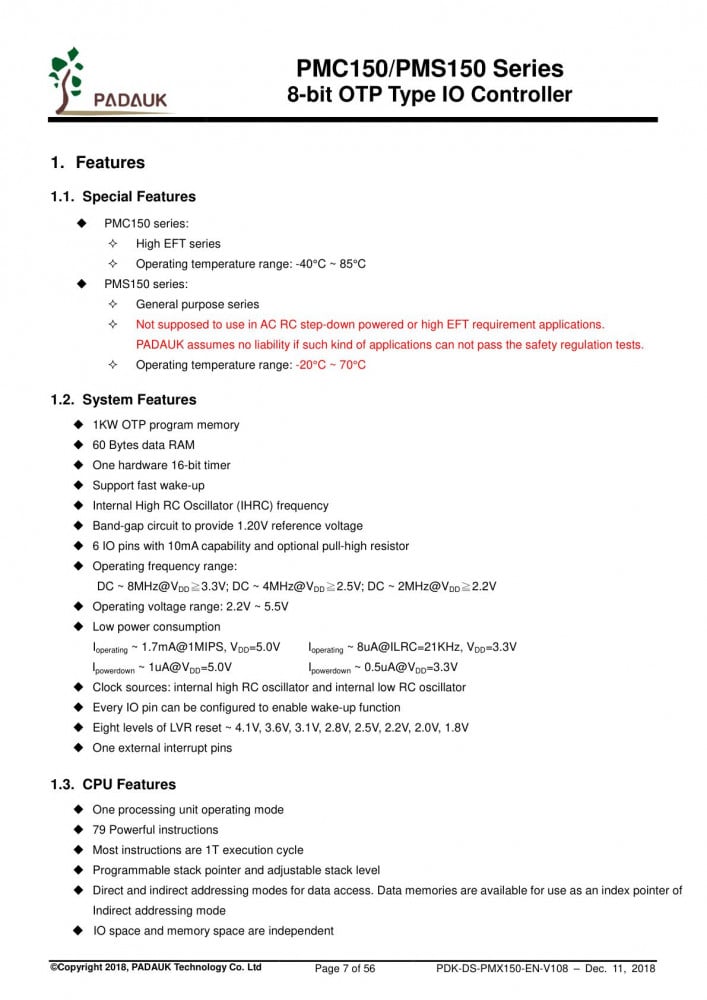 PMC150 datasheet page 7