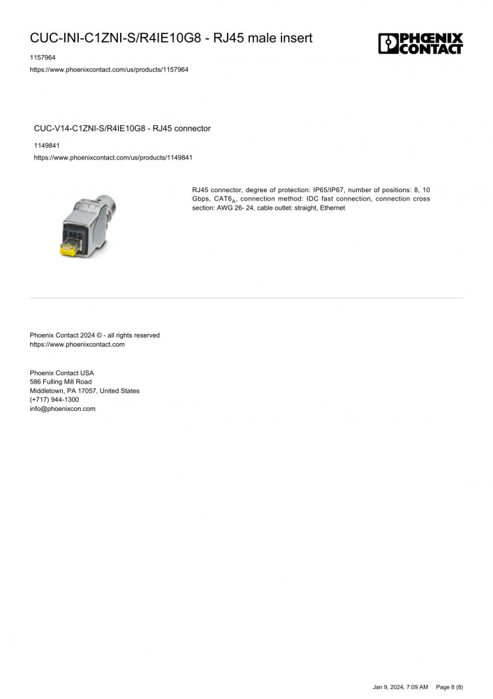 Phoenix Contact 1157964 technical document page 8