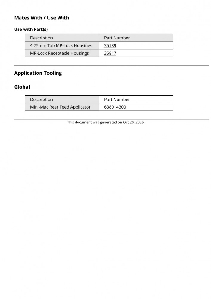 Technical document page 3 for MOLEX 350689842