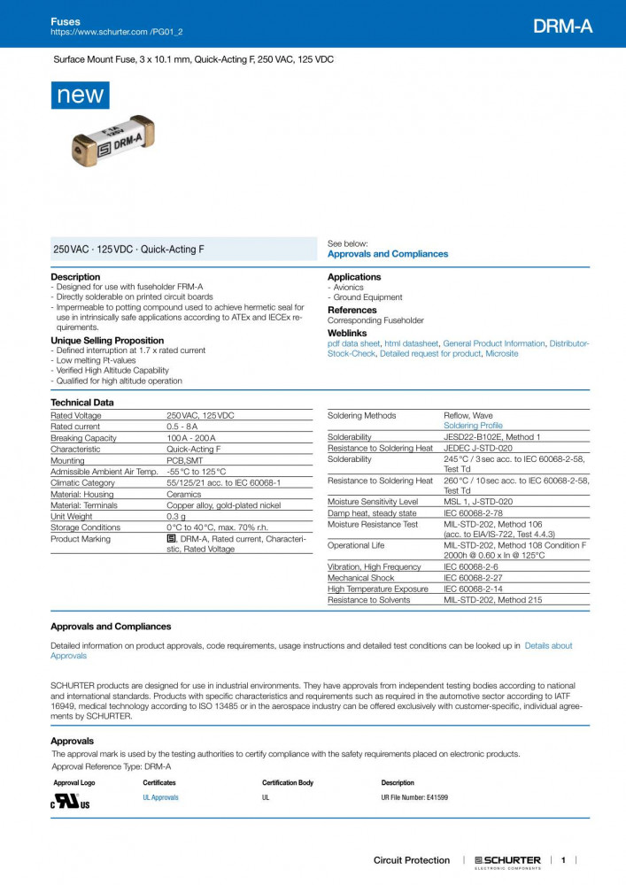 SCHURTER 3-133-755 datasheet page 1