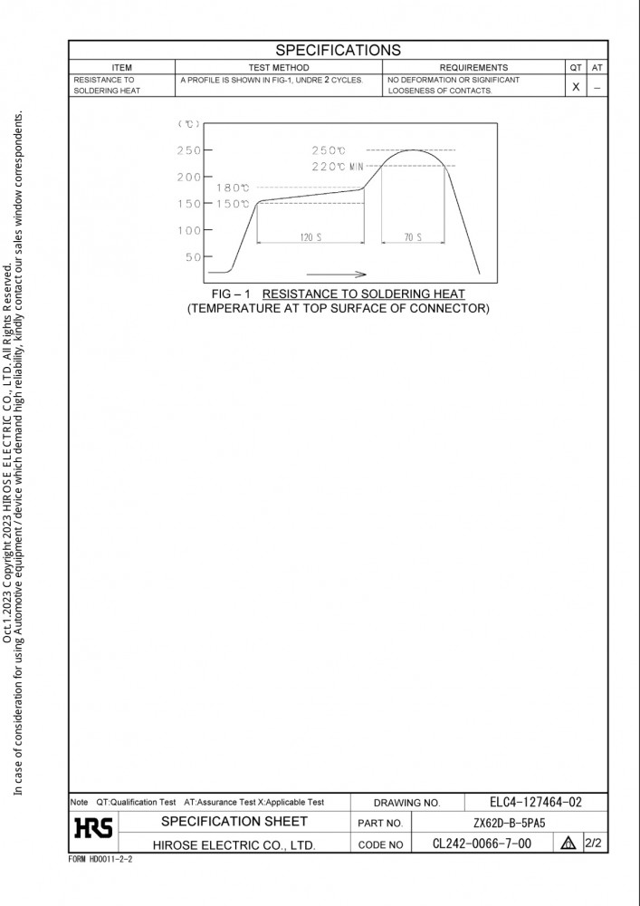 HRS ZX62D-B-5PA5 specification sheet page 2