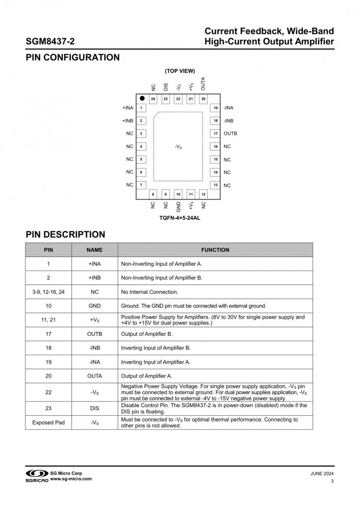SGM8437-2 datasheet page 3