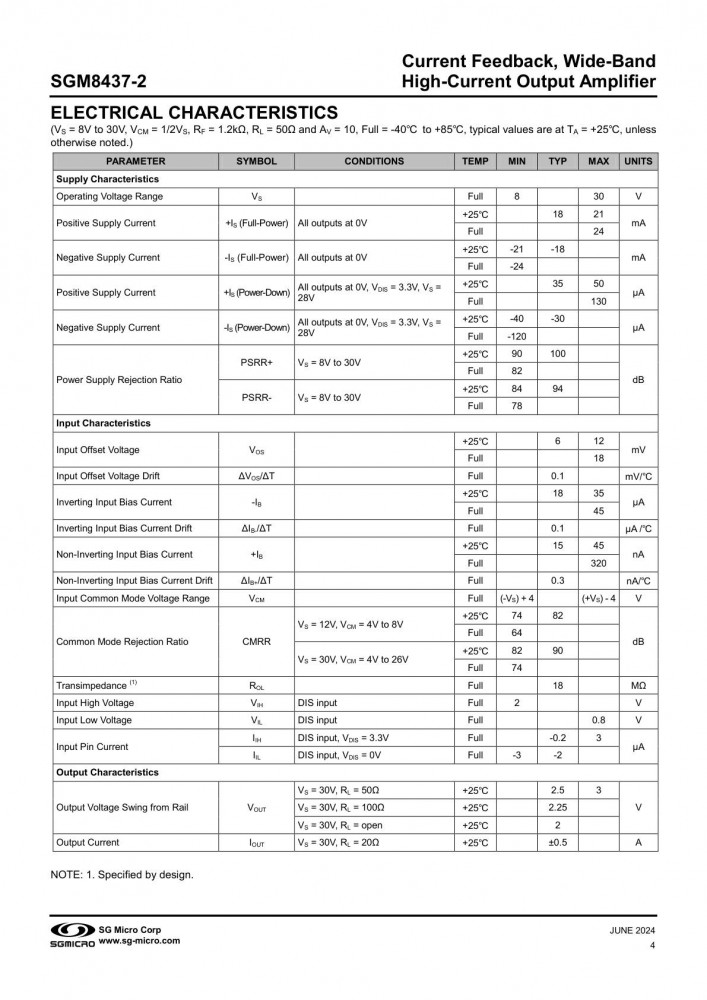 SGM8437-2 datasheet page 4