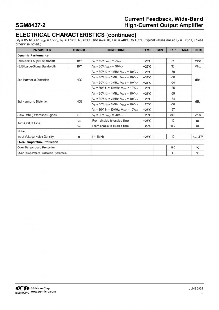 SGM8437-2 datasheet page 5
