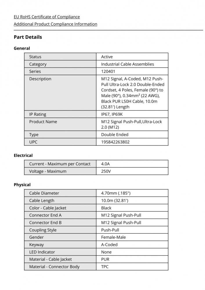 MOLEX Ultra-Lock M12 product specification page 2