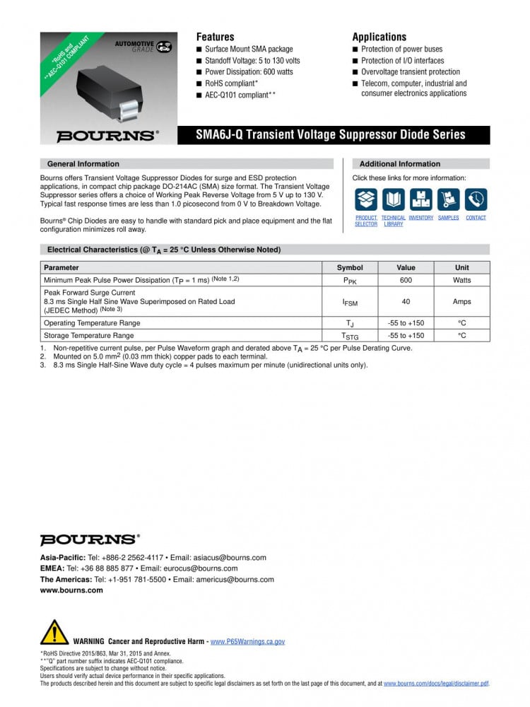 SMA6J-Q datasheet page 1