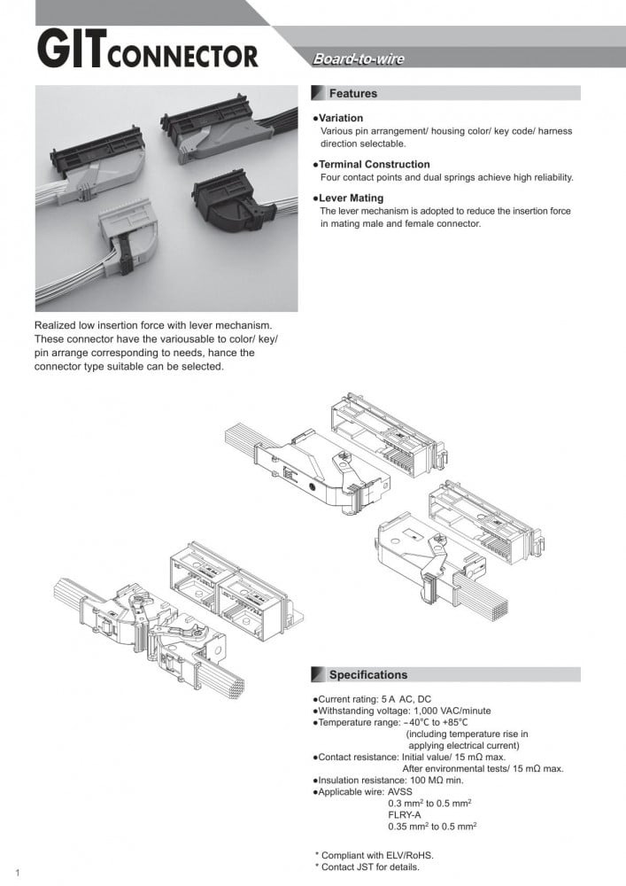 JST GIT connector documentation page 1