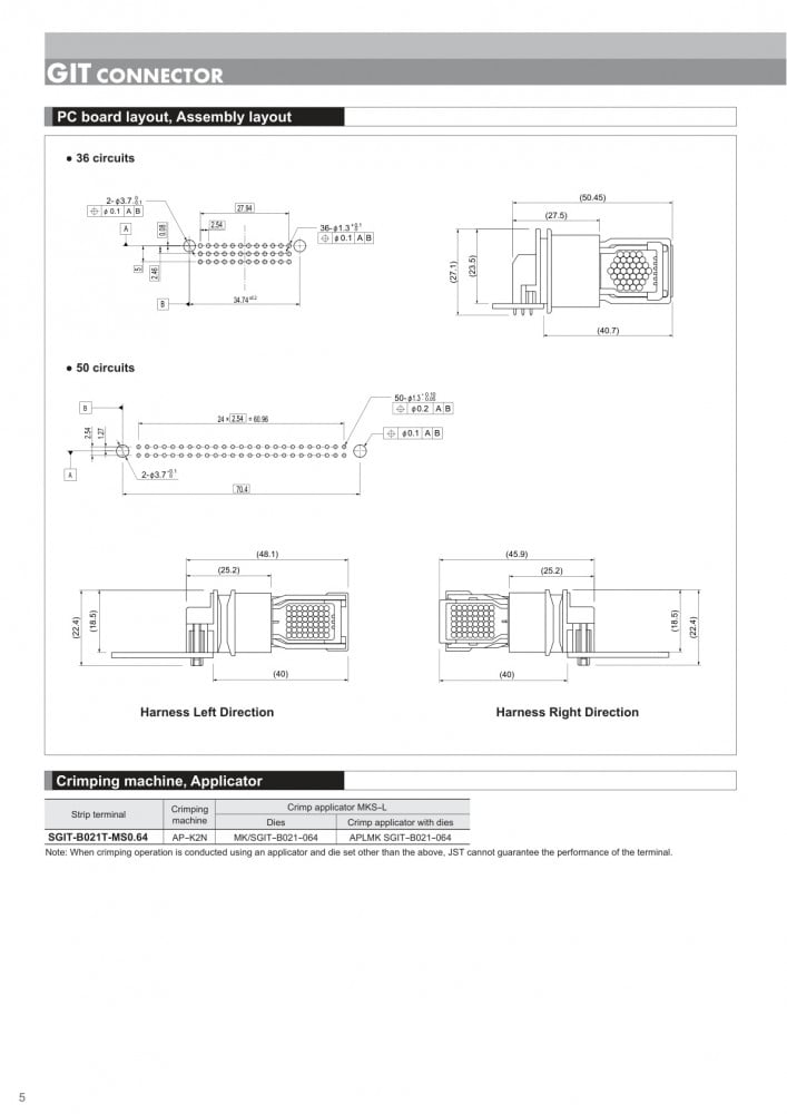 JST GIT connector documentation page 5