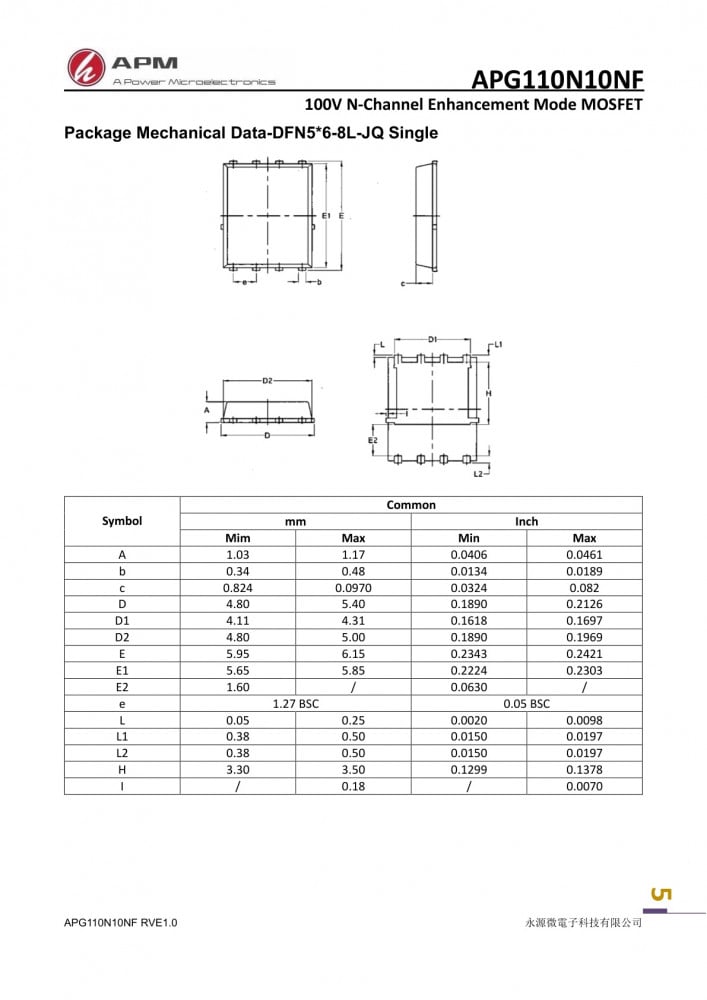 APG110N10NF datasheet page 5