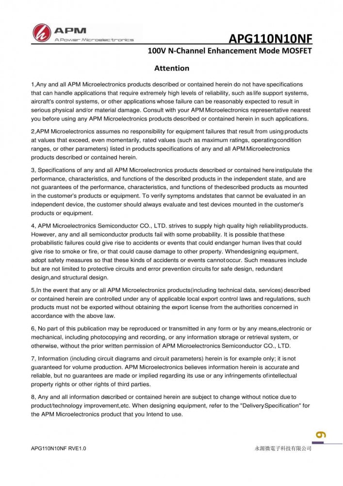 APG110N10NF datasheet page 6