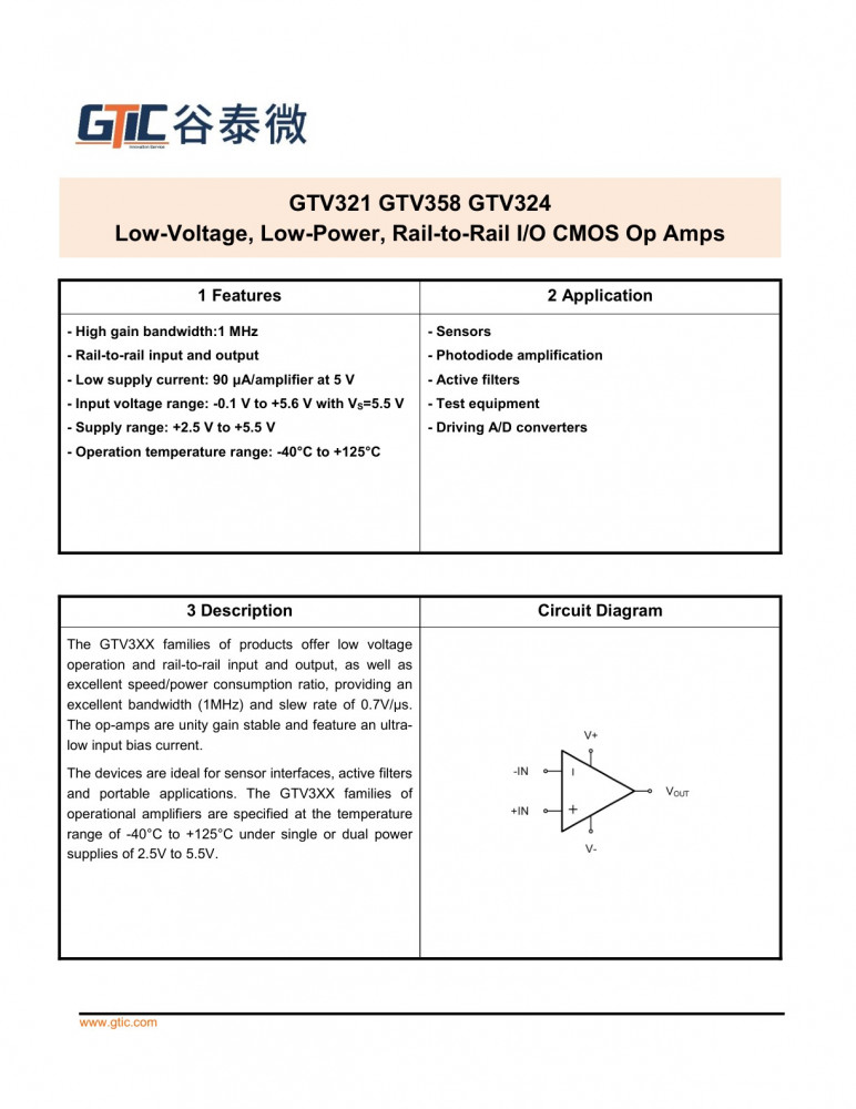 GTV358P8 datasheet page 1