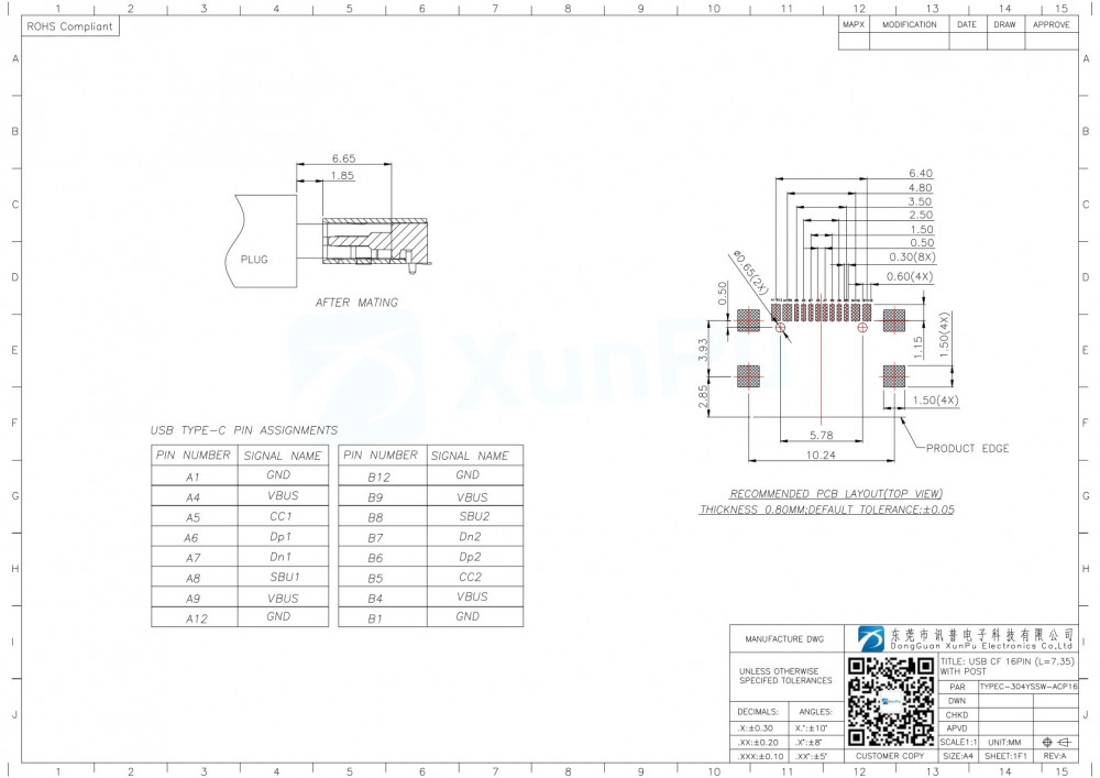 TYPEC-304YSSW-ACP16 manufacturing drawing sheet 2