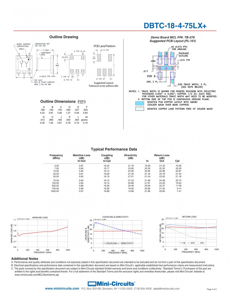 DBTC-18-4-75LX+ datasheet page 2