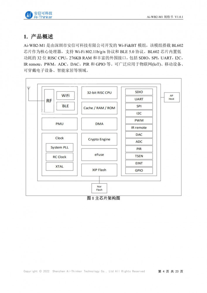 Ai-WB2-M1 datasheet page 4