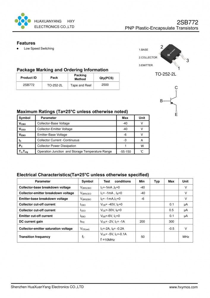 2SB772 datasheet page 1