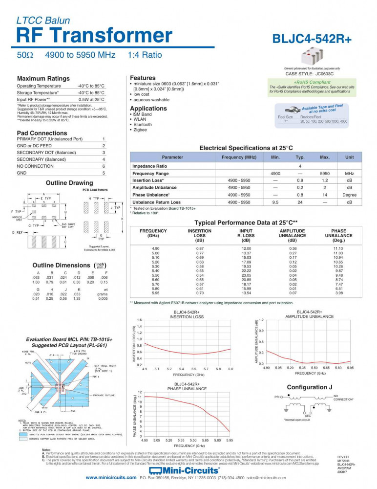 BLJC4-542R+ technical datasheet page