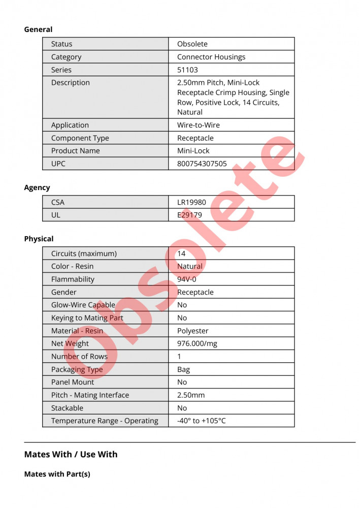 MOLEX 511031400 document image, page 2