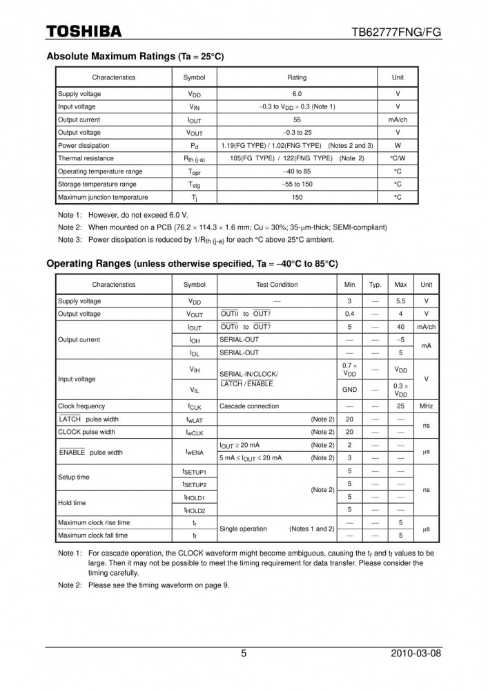 TB62777FNG datasheet page 5