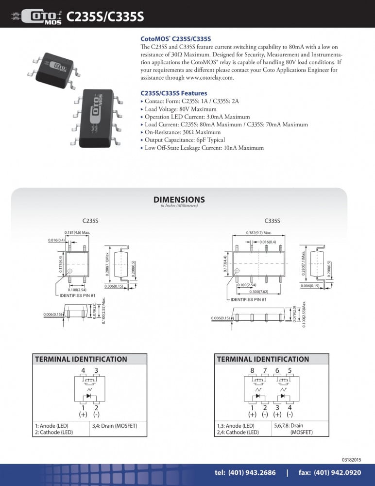 COTO C335S datasheet page 1