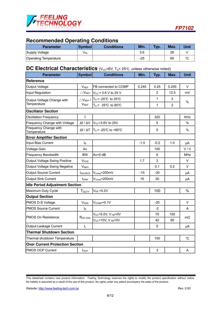 FP7102DR-LF datasheet page 6