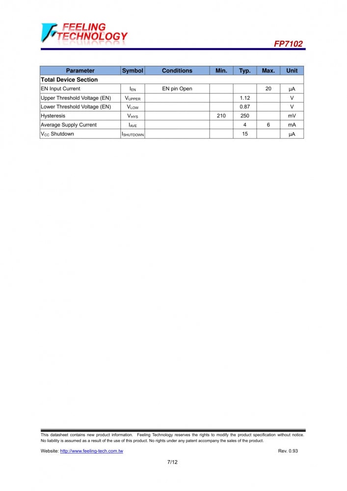 FP7102DR-LF datasheet page 7