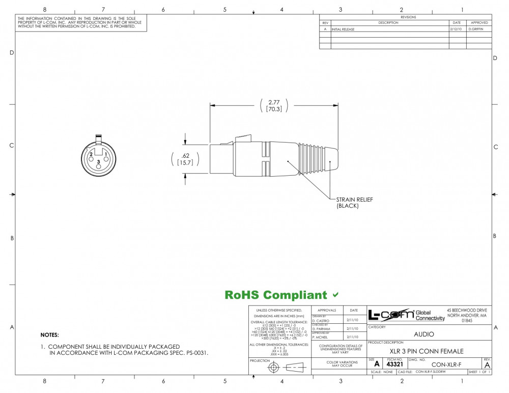 CON-XLR-F technical document page