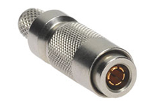 DIN 1.0/2.3 Plug, Straight, Crimp, Belden 1855A Cable, Push-pull Coupling, Brass Body, Nickel (Ni) Plated, Tray, 75 Ohms for sale