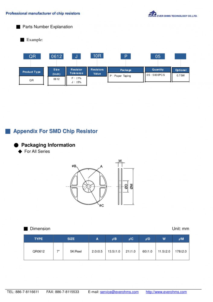 EVER OHMS QR Series datasheet page 2
