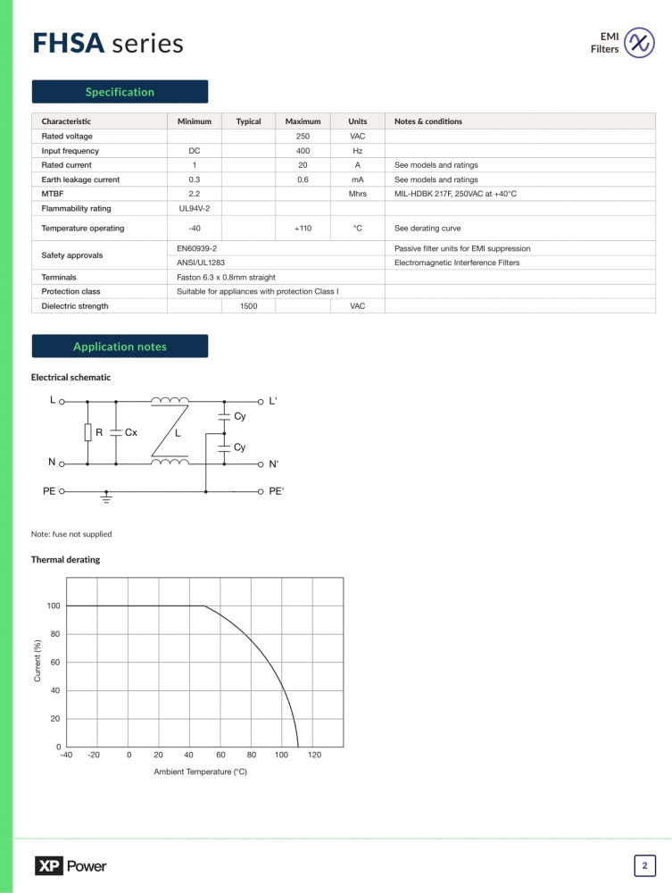 FHSAA filter technical document, page 2