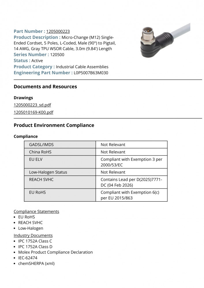 Molex technical document image 1