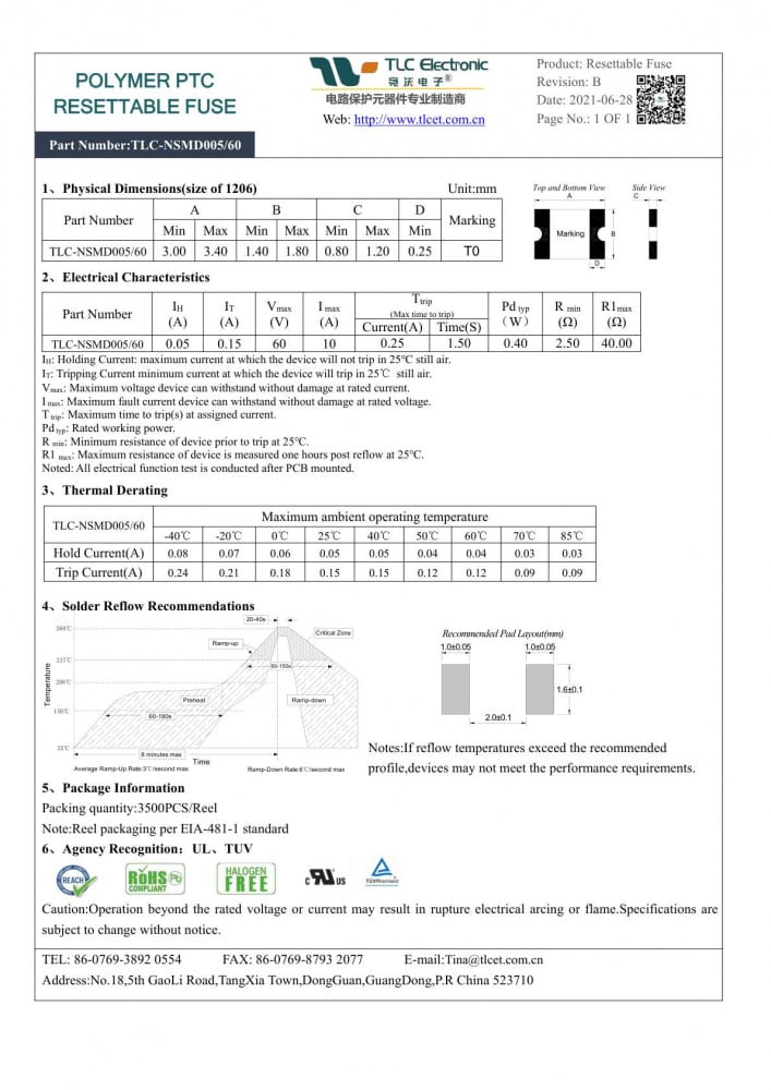 TLC-NSMD005/60 datasheet page