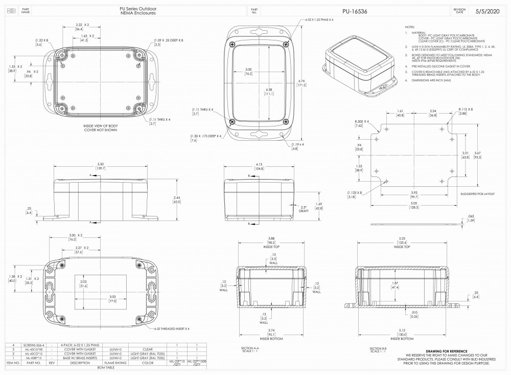 PU-16536-C reference technical drawing