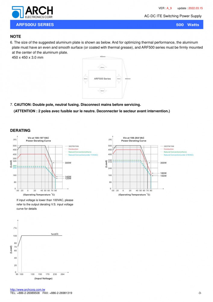 ARCH ARF500E technical document page 3