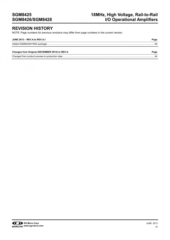SGM8426 datasheet page 10