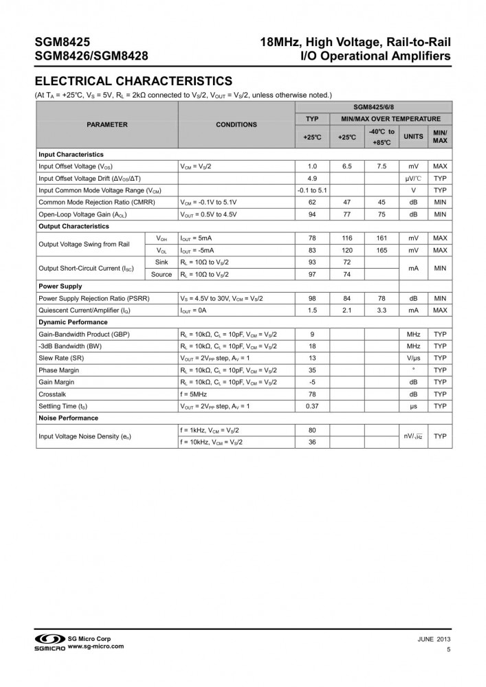 SGM8426 datasheet page 5