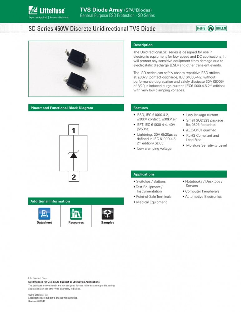 SD12-01FTG datasheet page 1