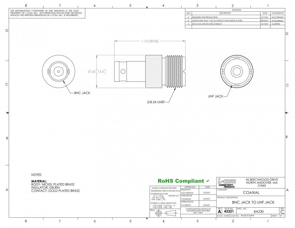 L-com BA230 technical document preview