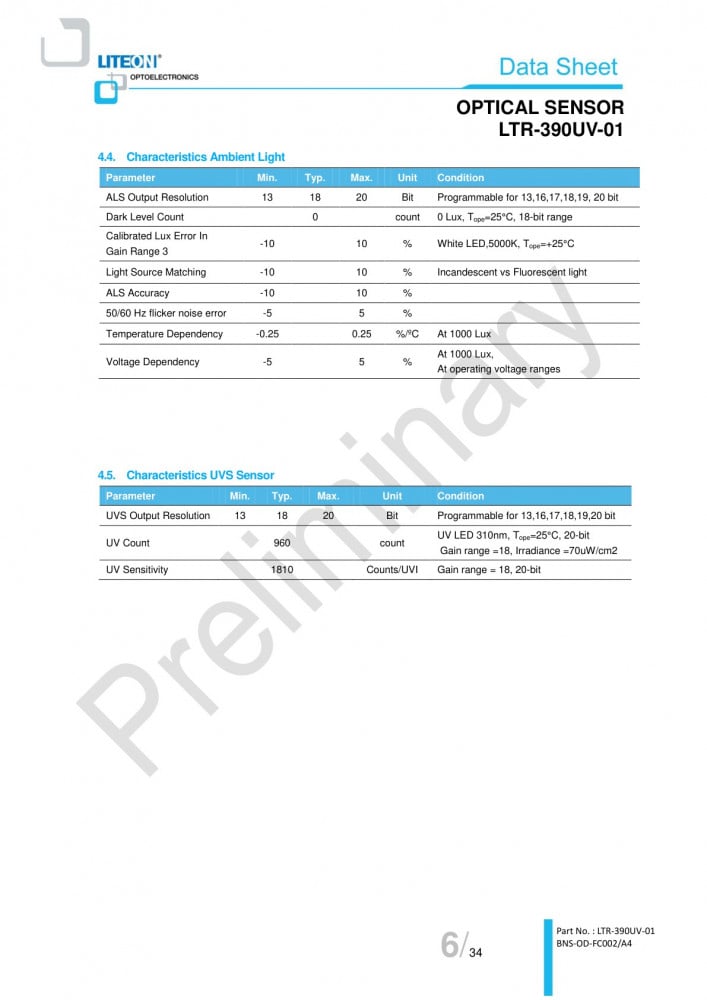 LTR-390UV-01 datasheet page 6