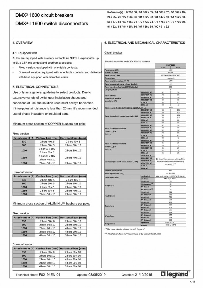 DMX³ 1600 technical document, page 4