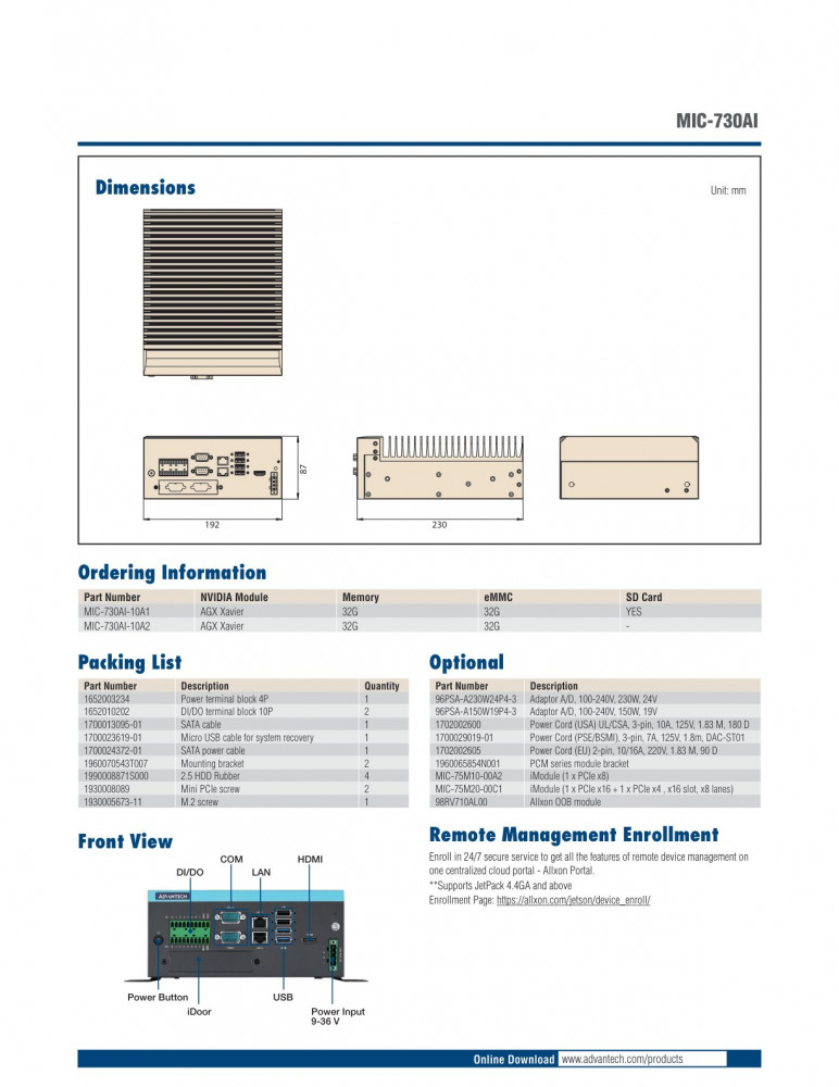 MIC-730AI technical document page 2
