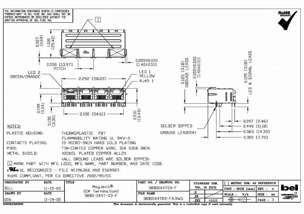 08B0-1X4T-03-F technical drawing page 2