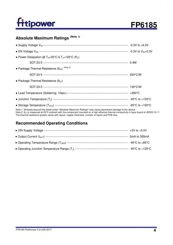 FP6185 datasheet page 4