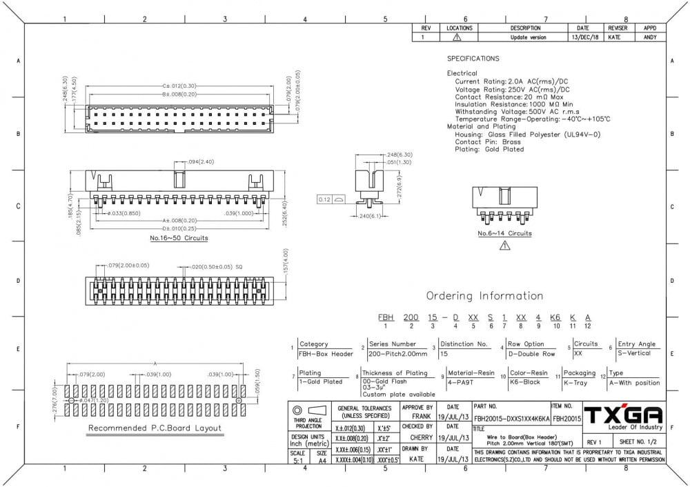 TXGA FBH20015 product drawing page 3