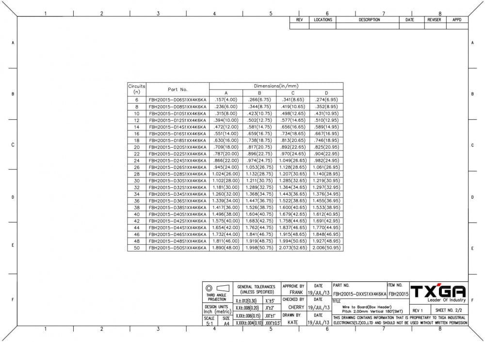 TXGA FBH20015 product drawing page 4