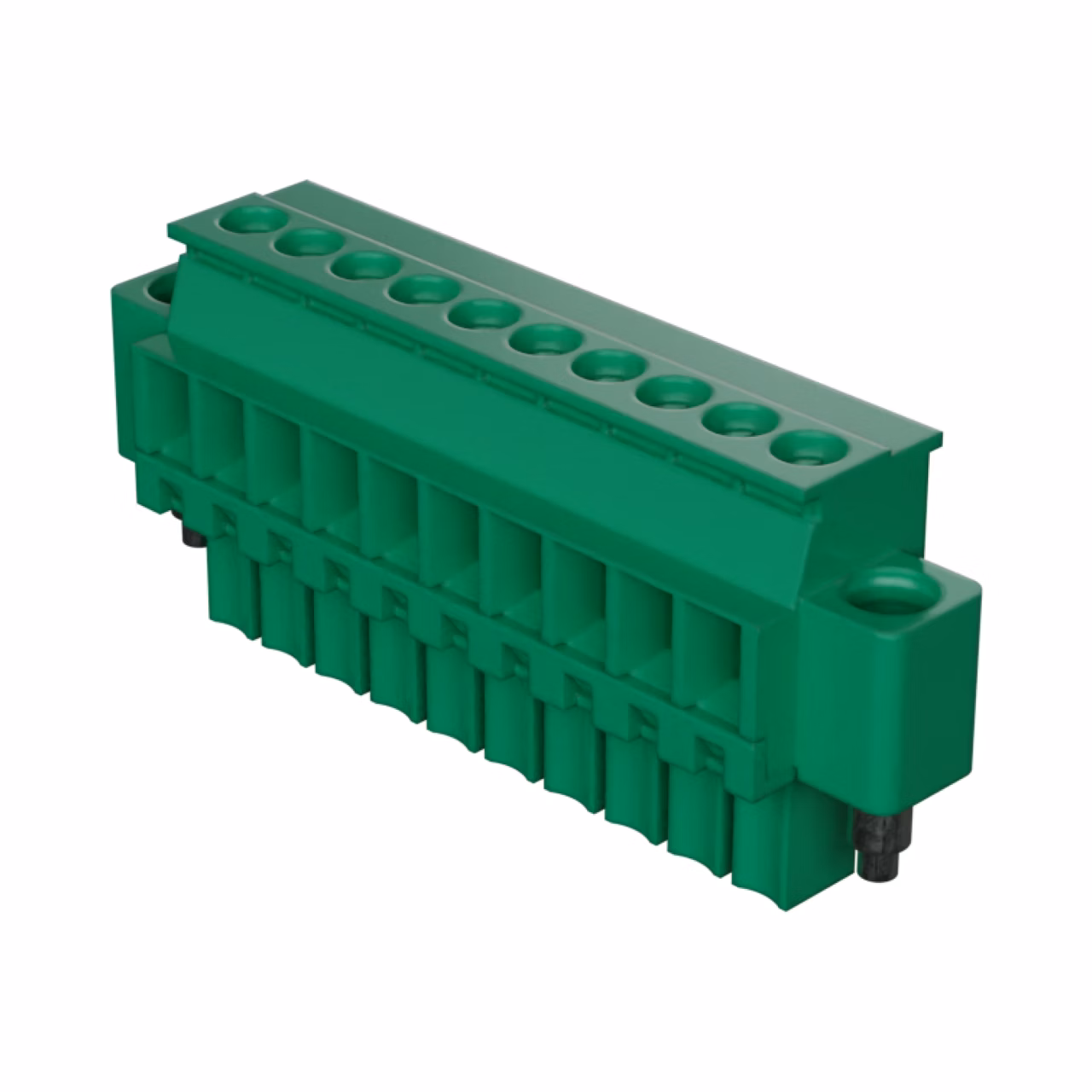 3.50mm Pitch Eurostyle Vertical Plug, with Retention Screws, Rear Wire Entry, Green Housing, 10 Circuits for sale
