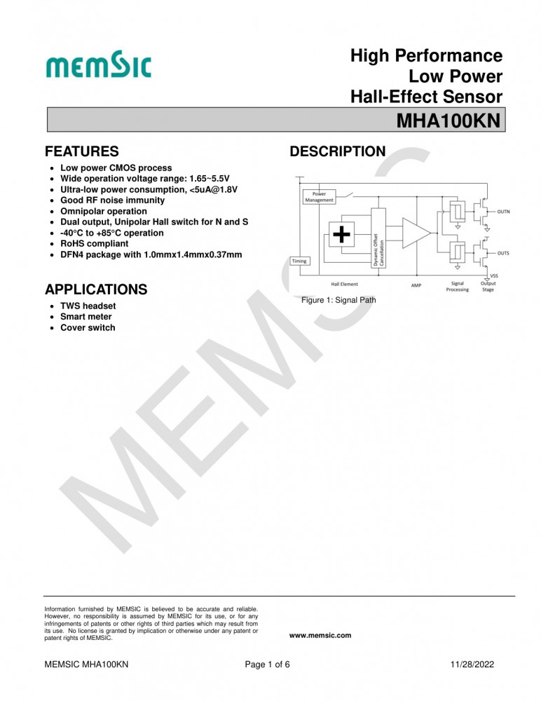 MHA100KN datasheet page 1