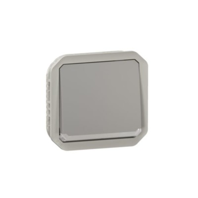 Plexo - Illuminated time delay switch - Grey mechanism - IP55 IK08 impact resistant - 250V AC 8A 0.25min to 15min adjustable timer